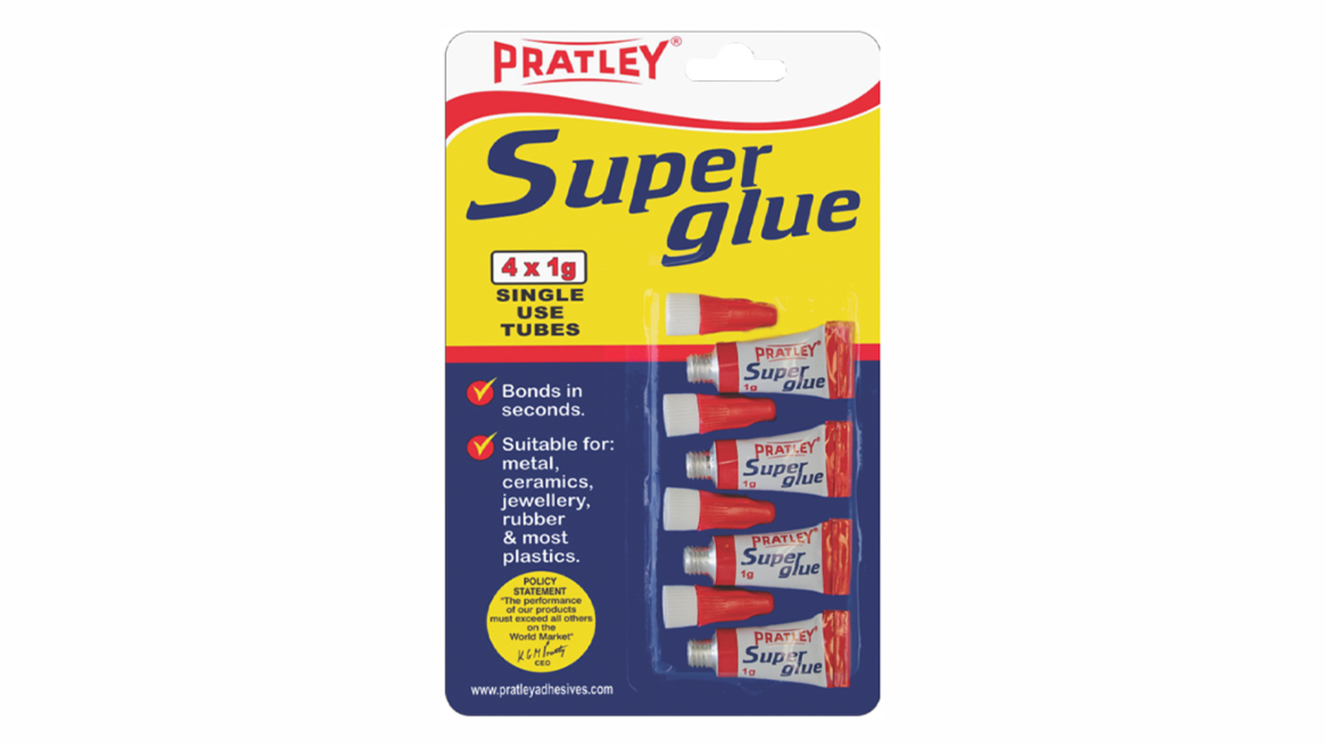 Pratley Superglue 4 x 1g Single Use Tubes | DIY Adhesives | Pratley ...